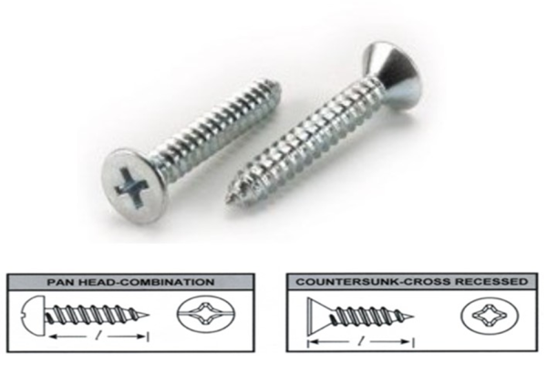 Pan Head-Combination/ Countersunk-Cross Recessed (CSK) Tapping Screw ...